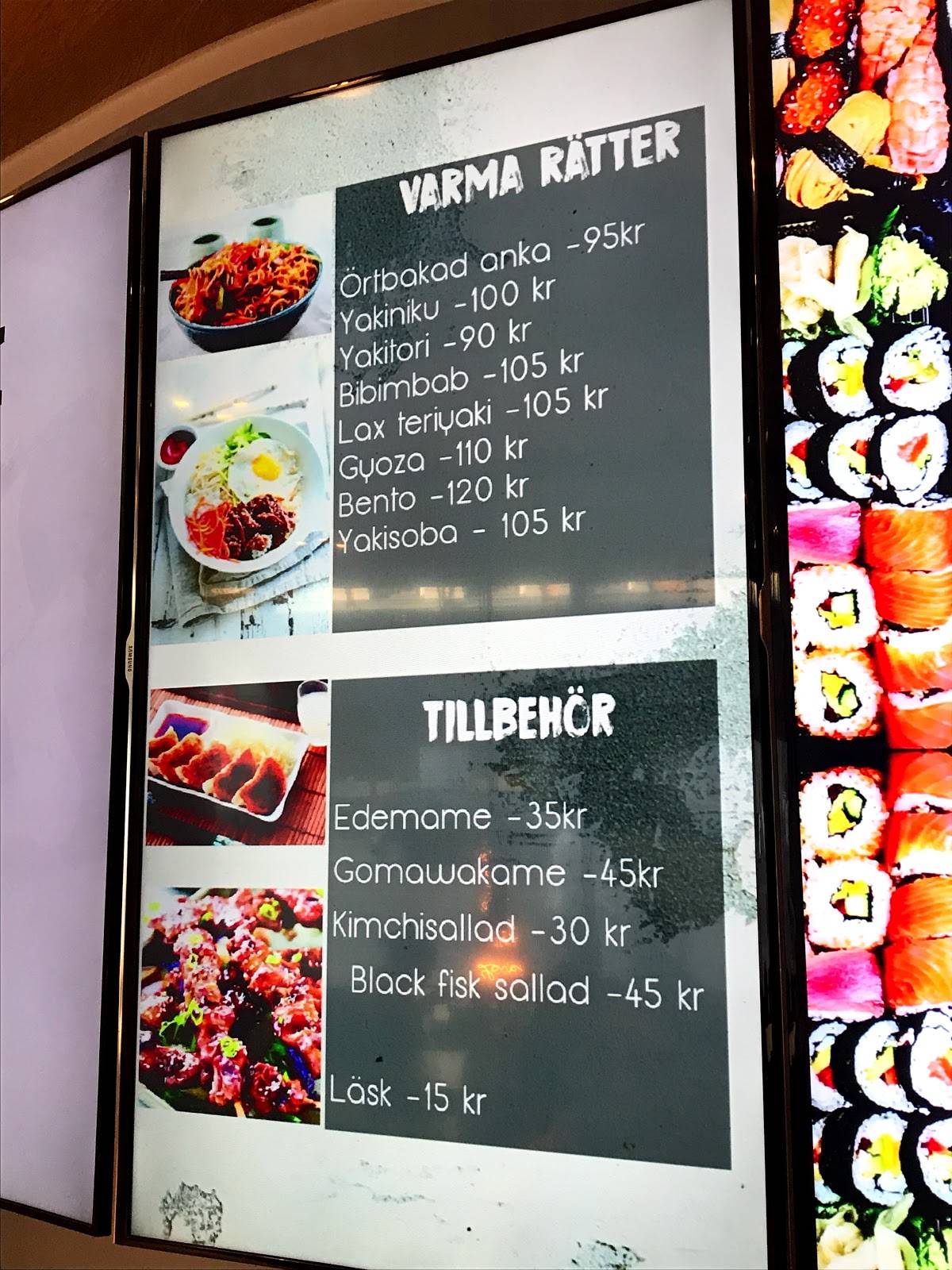 Menu at Matsu Sushi Bar, Stockholm, Hornsgatan 94