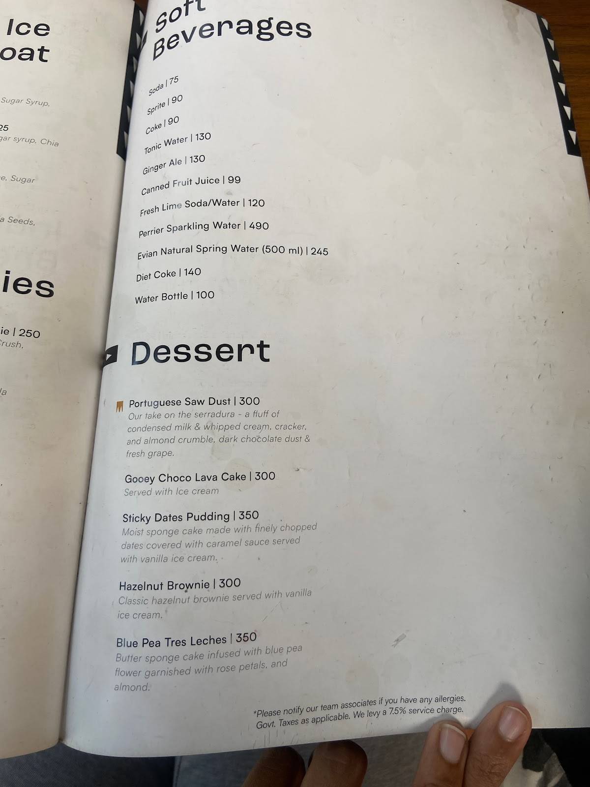 Menu at Maya Bangalore, Bengaluru