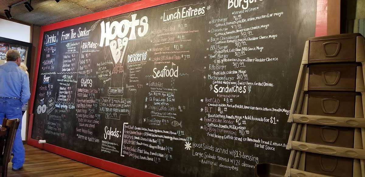 Menu at Hoots BBQ & Steaks, McGehee