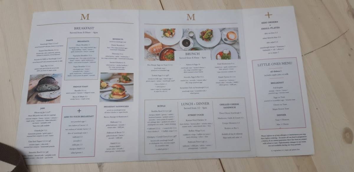 Menu at Medicine Bakery, Birmingham, 69a New St