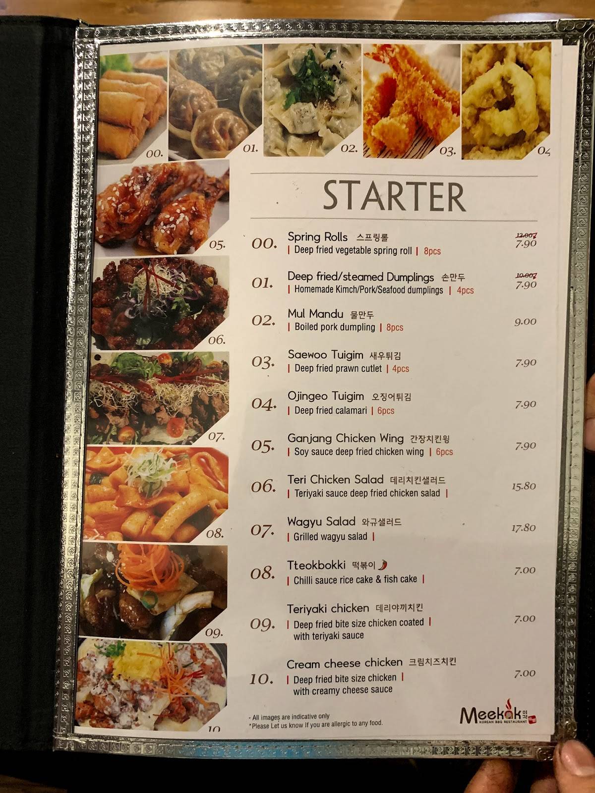 Menu at Meekak Korean BBQ Restaurant, Caboolture South