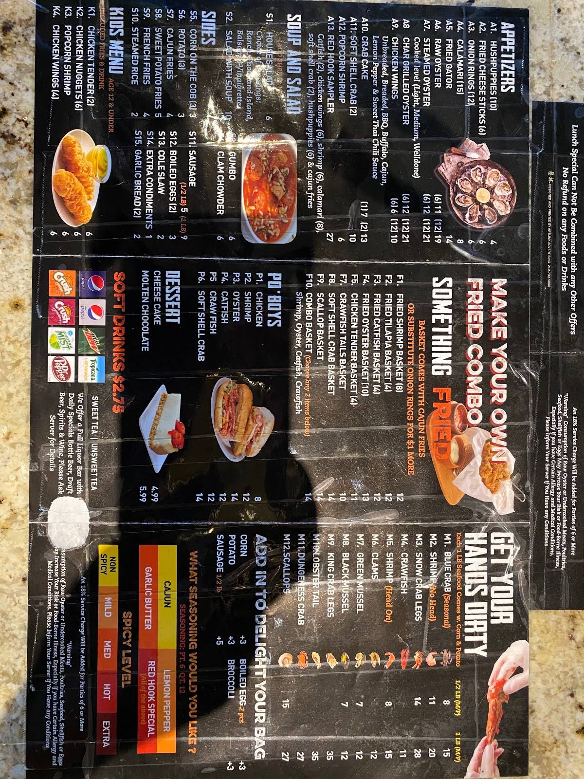 Menu at Red Hook Cajun Seafood & Bar (Union Ave), Memphis