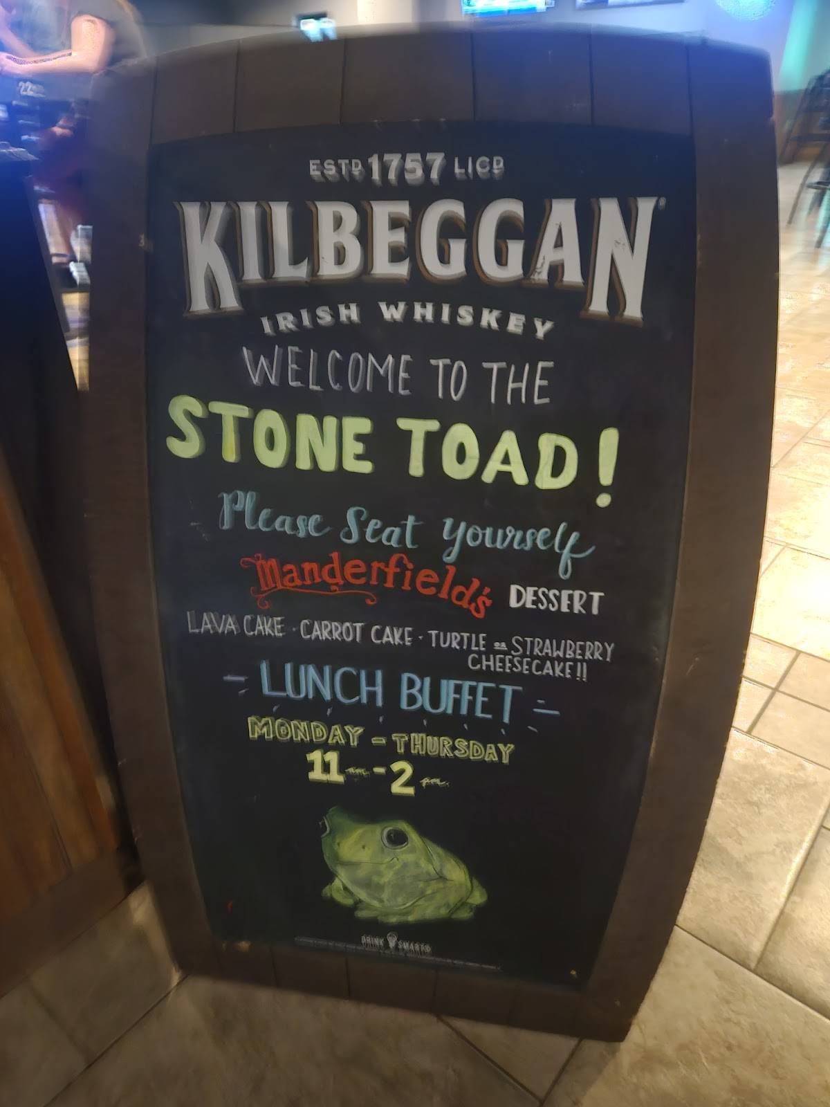 Menu at Stone Toad Bar & Grill, Menasha, Oneida St