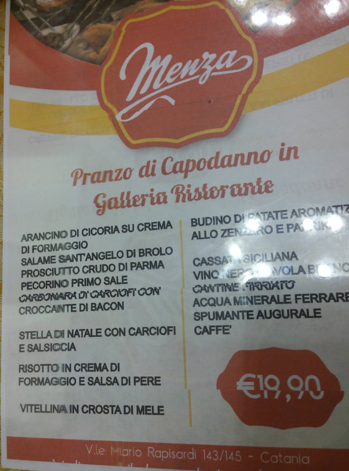 Menu da Menza - Bar, Tavola Calda, Pasticceria, Catania, Viale Mario ...