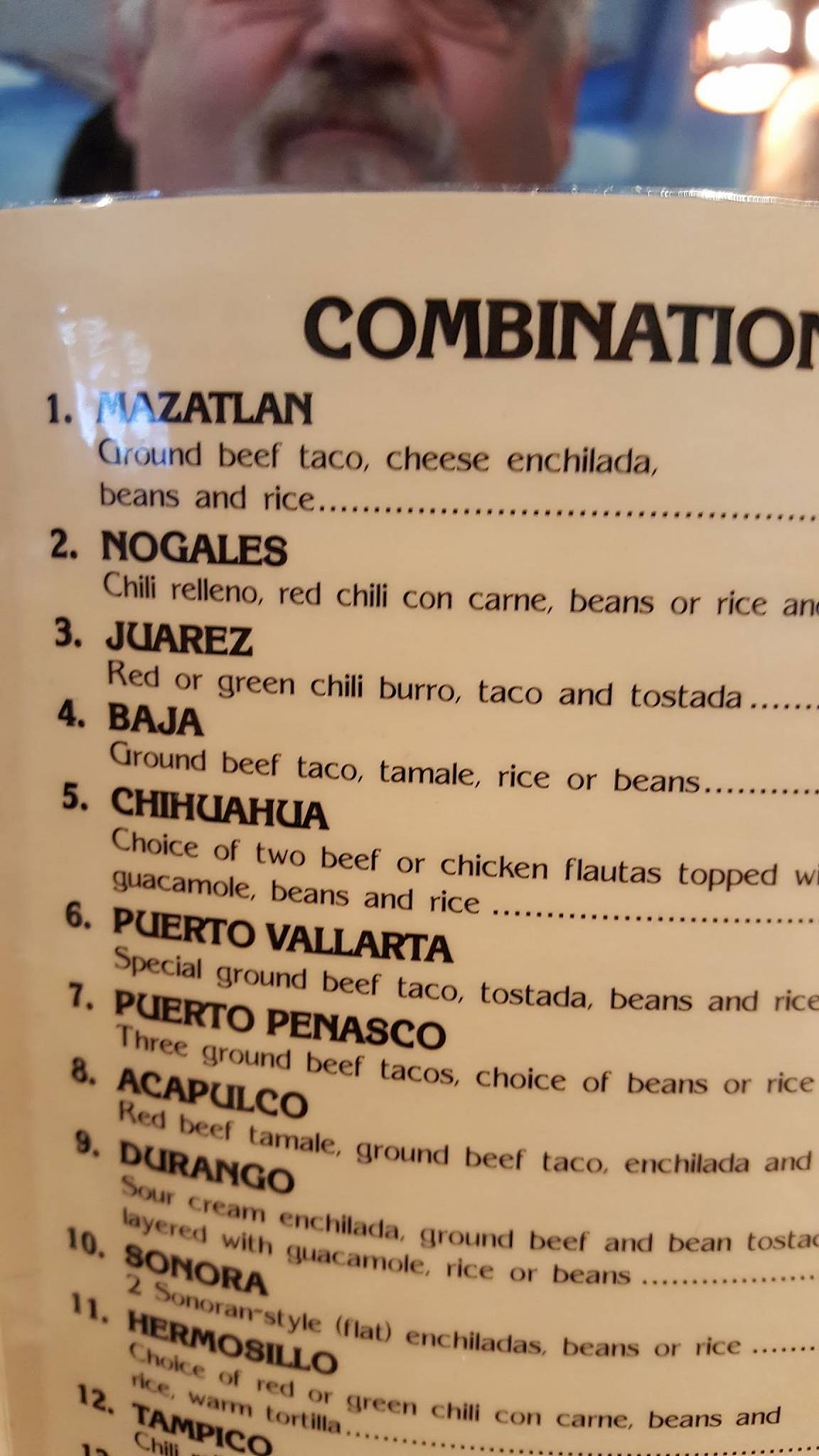 Menu at Mi Amigo Ricardo restaurant, Casa Grande