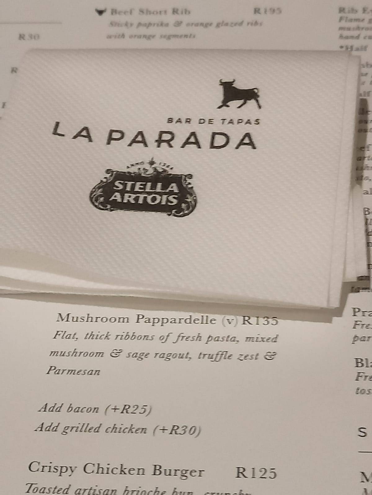 Menu at La Parada Waterfall Corner restaurant, Midrand, Cnr Waterfall ...