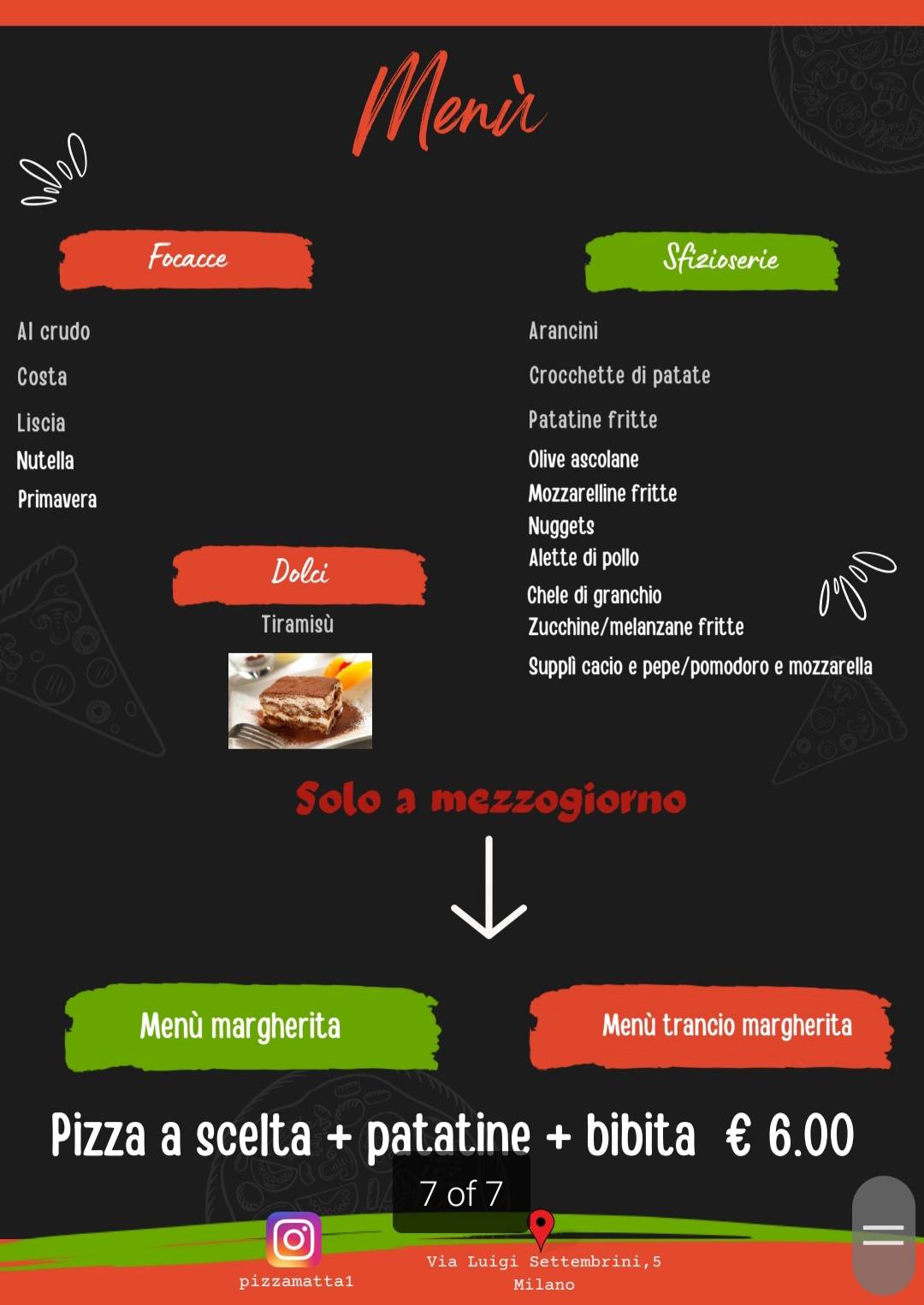 Menu da PIZZA MATTA ️ ristorante, Milano