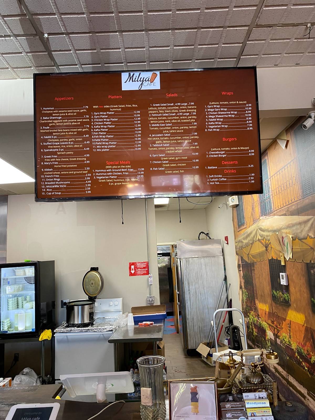Menu at Milya Cafe, Blue Ash