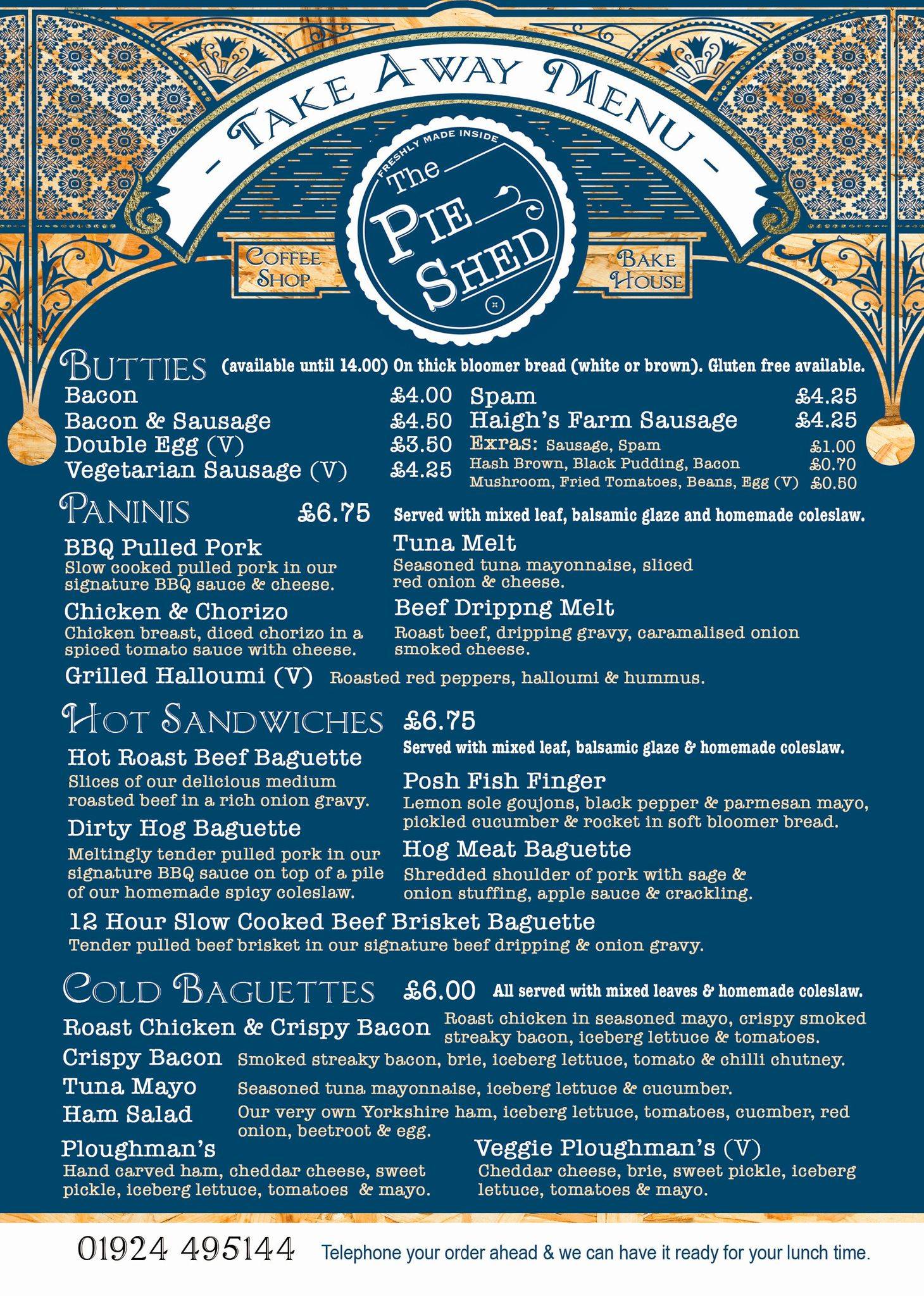 Menu at The Pie Shed Mirfield restaurant, Mirfield