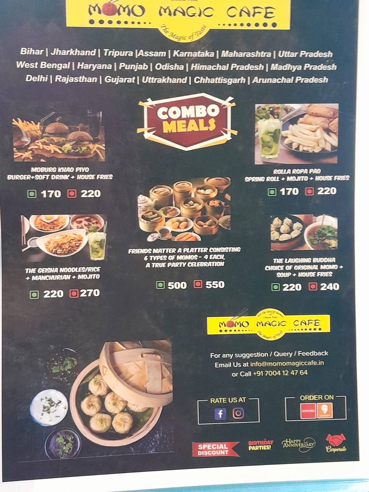 Menu at Momo Magic Cafe Biryani Magic, Sasaram