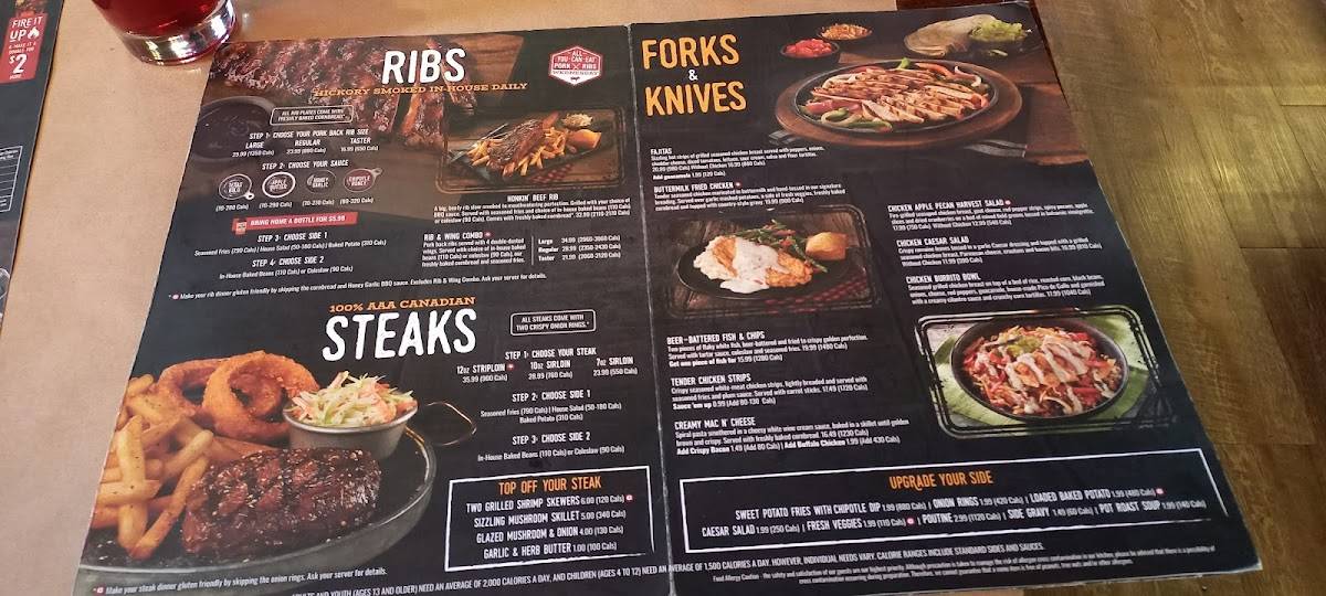Menu at Montana’s BBQ & Bar, Belleville, 170 Bell Blvd