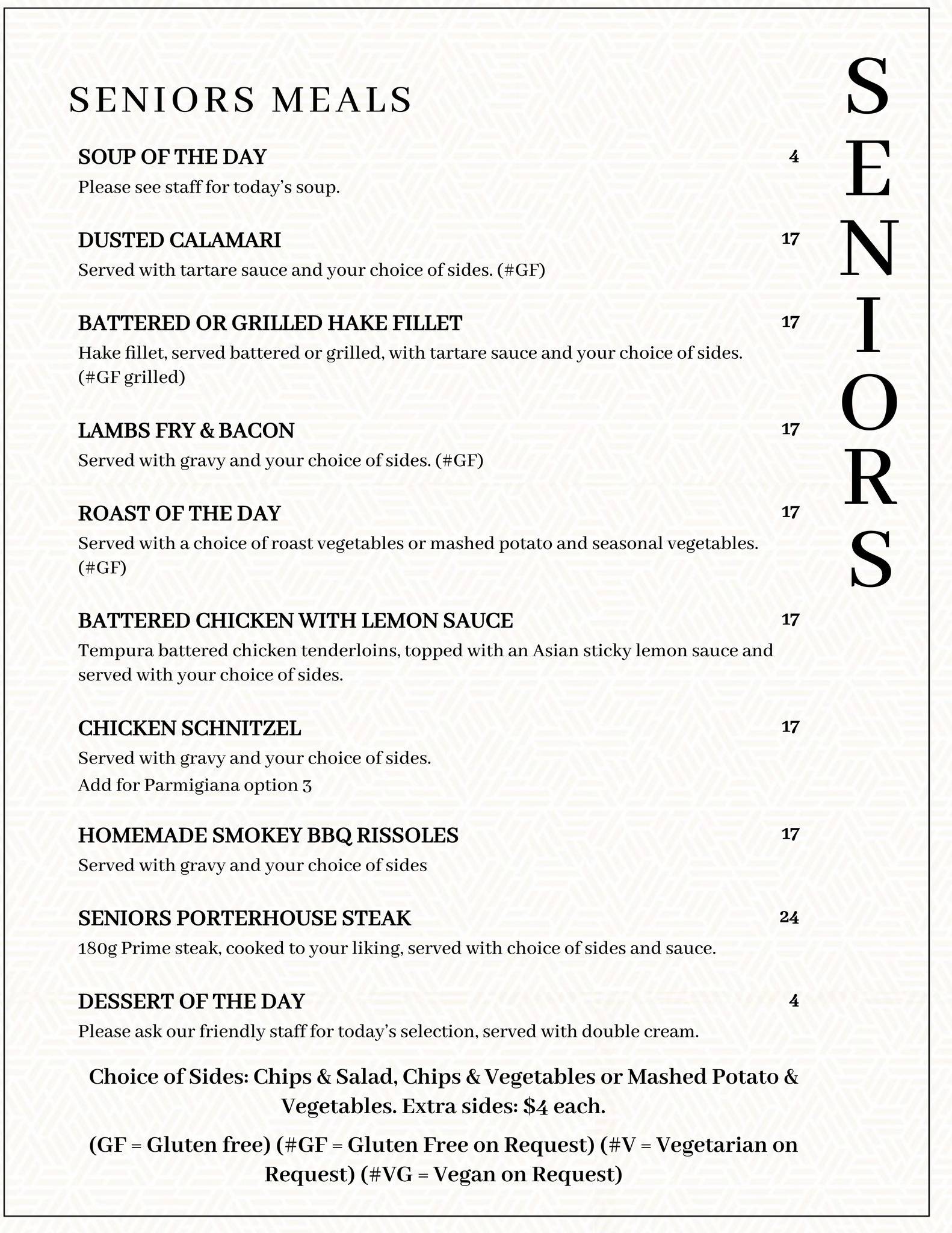 Menu at Montmorency and Eltham RSL restaurant, Montmorency