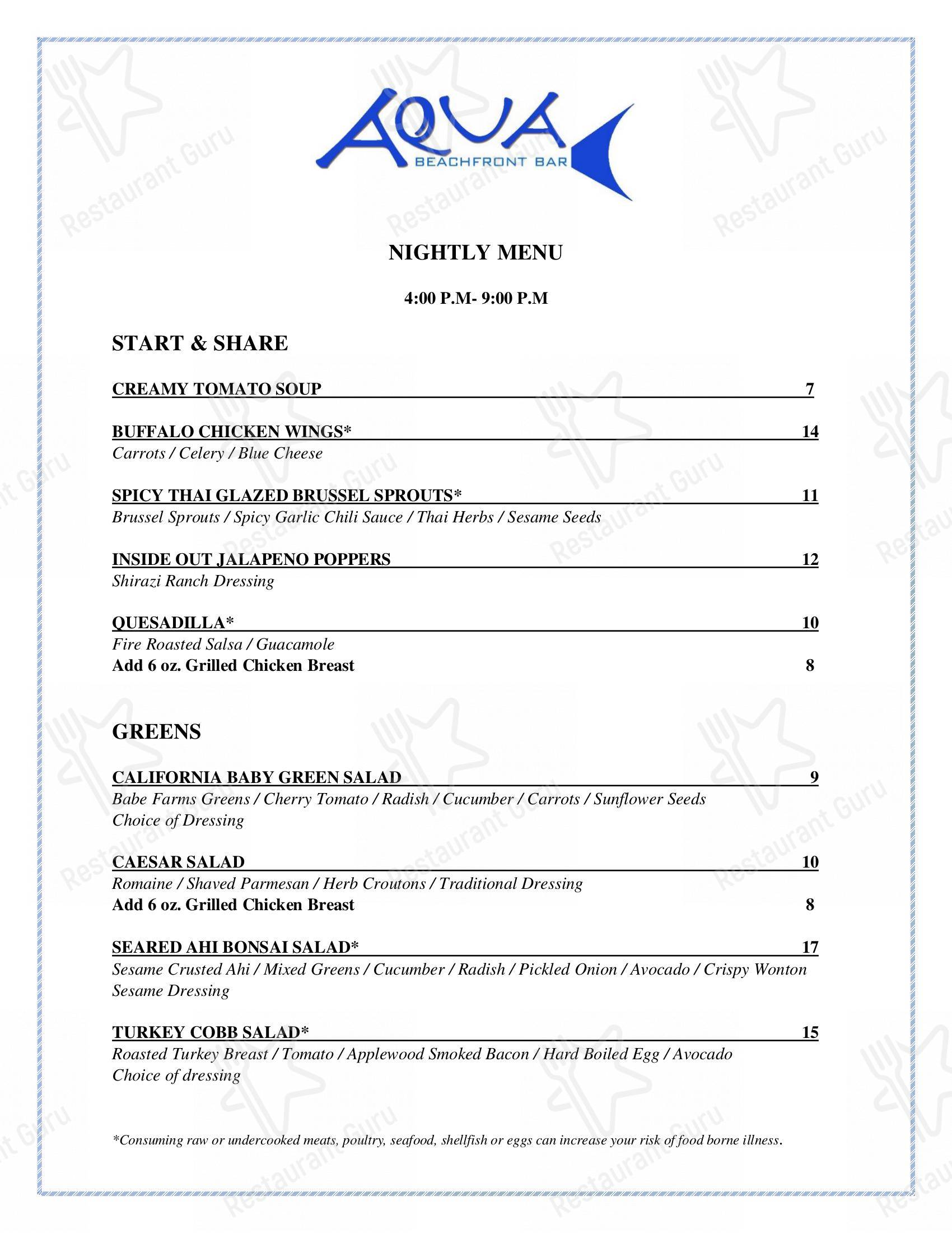 Menu at Moofish Cafe’, Ventura