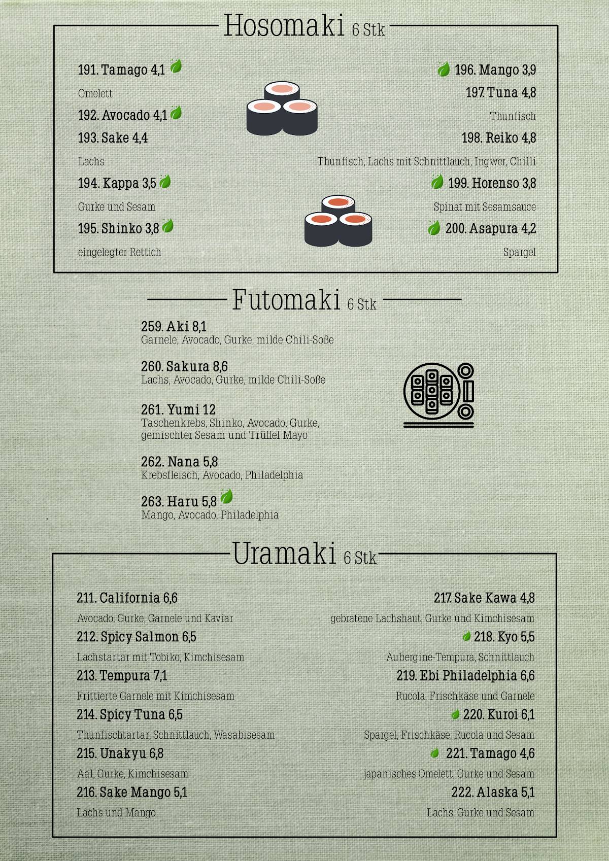 Speisekarte von Mori Moto Restaurant, Zwickau