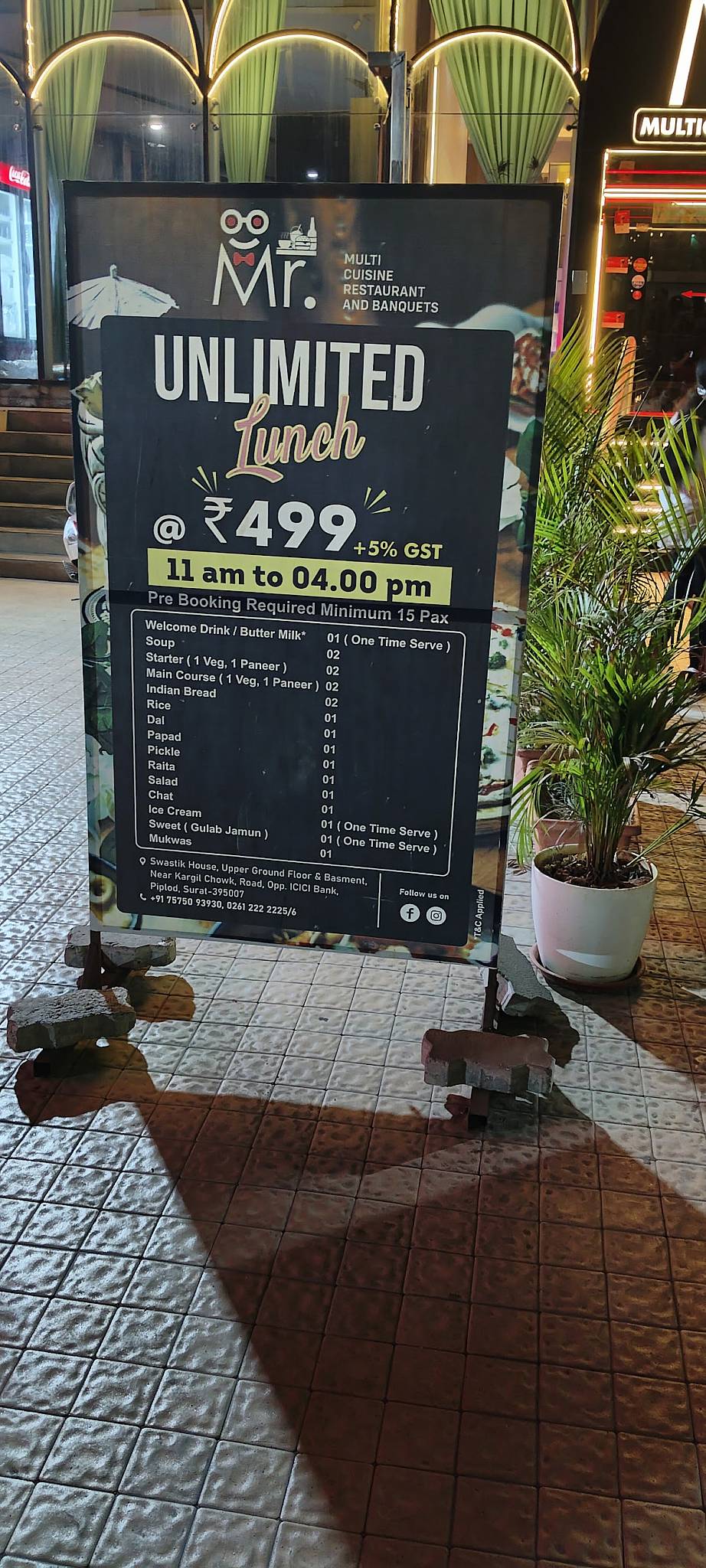 Menu at Mr. Cafe, Surat