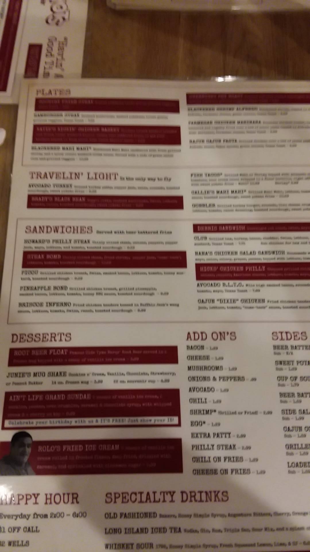 Menu at Mugshots Grill and Bar - Meridian, MS, Meridian, MS-493
