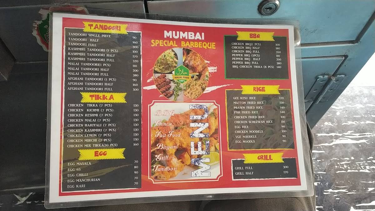 Menu at Mumbai Barbeque, Chennai