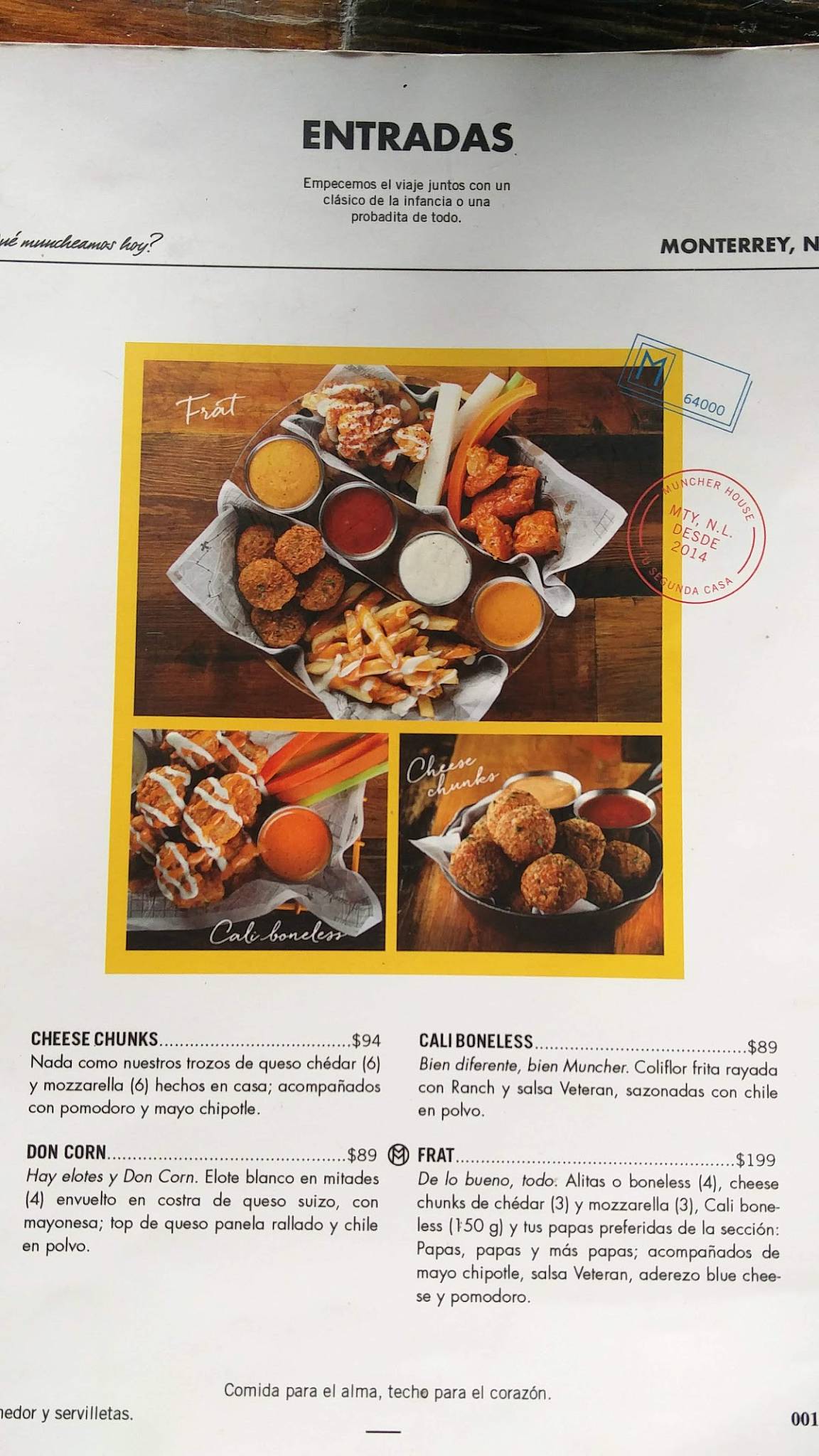 Menu at Muncher House Tec pub & bar, Monterrey, Av. Eugenio Garza Sada ...