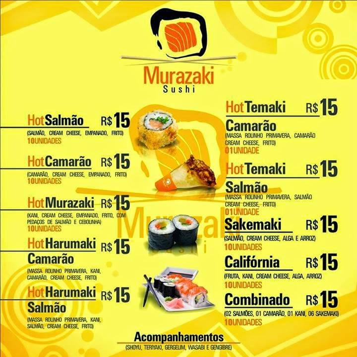Menu em Murazaki Sushi restaurante, Belém