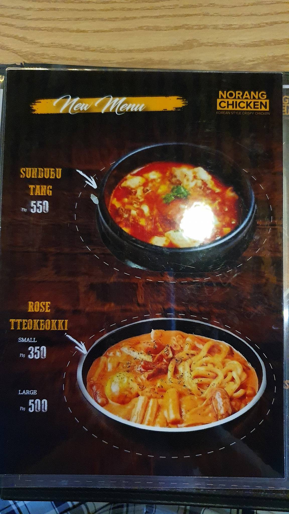 Menu at NORANG CHICKEN restaurant, Angeles