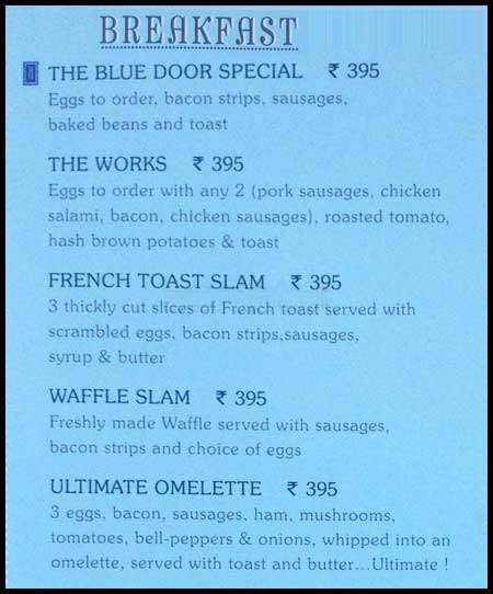 Menu at The Blue Door Cafe, New Delhi, #66