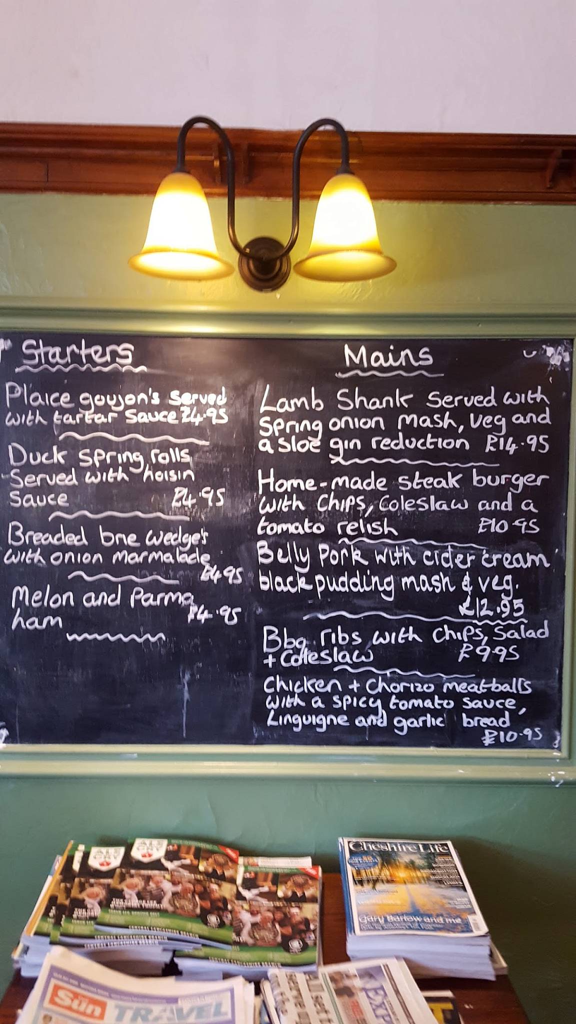 Menu at The Hand & Dagger Inn pub & bar, Clifton
