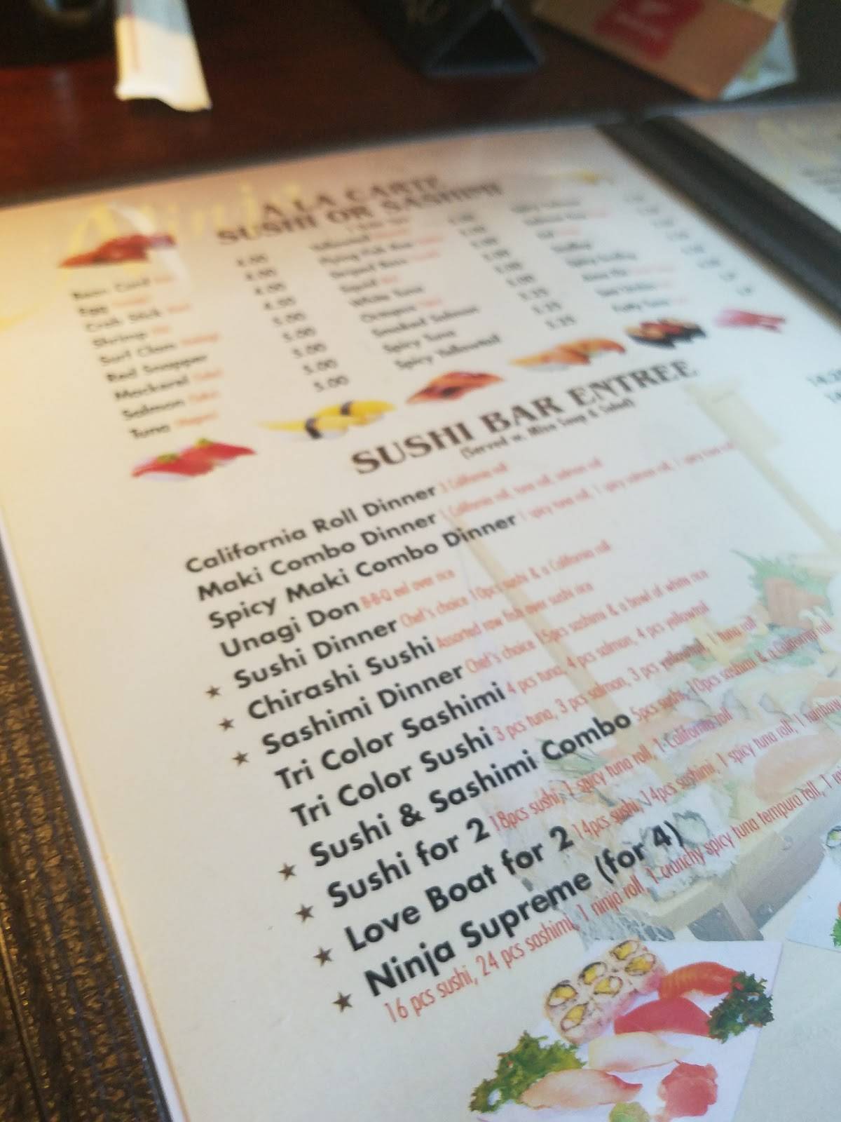 Menu at Ninja Hibachi Sushi Steakhouse, Menomonee Falls