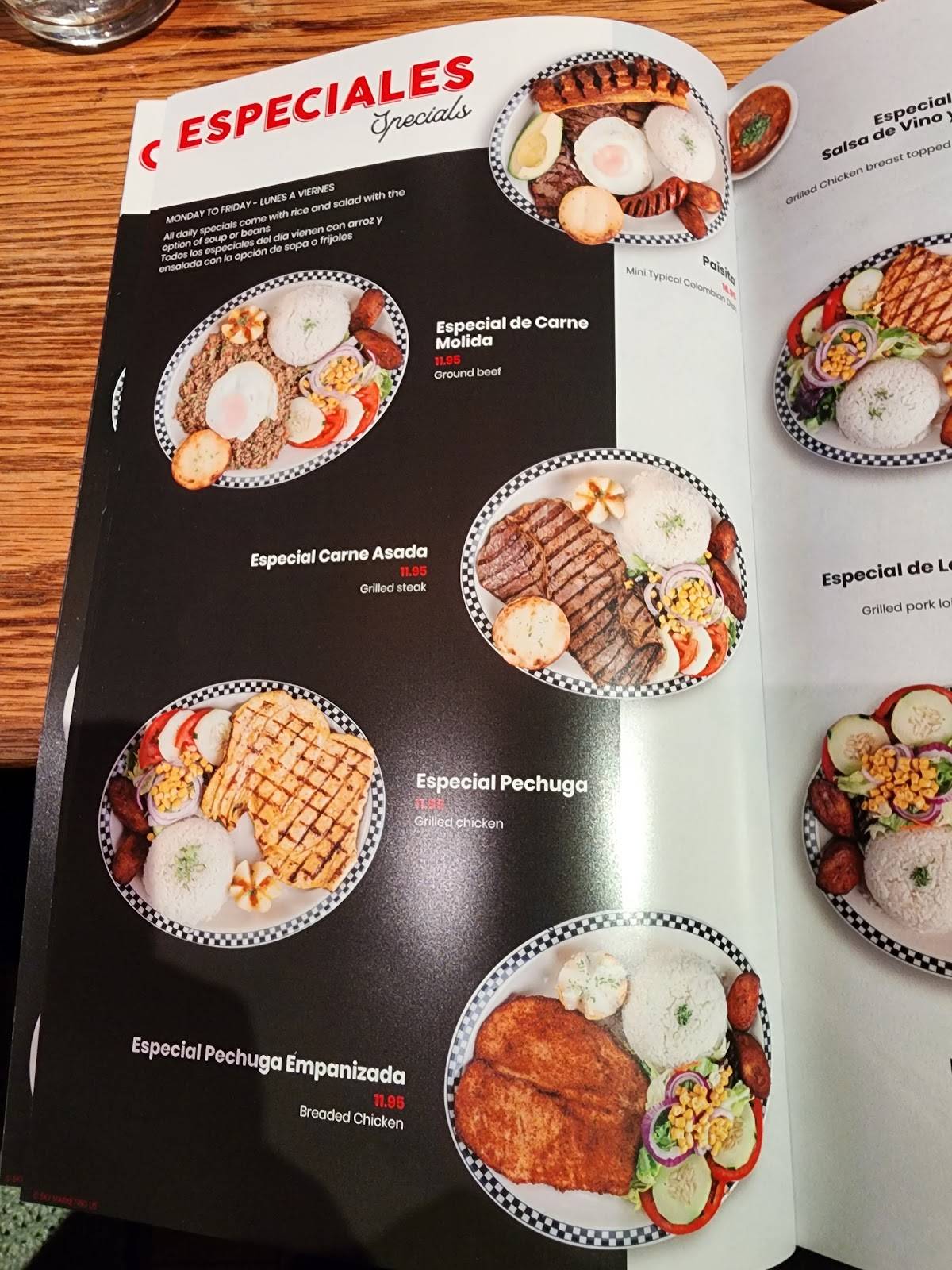 Menu at Noches de Colombia Hackensack restaurant, Hackensack, 382 Main St