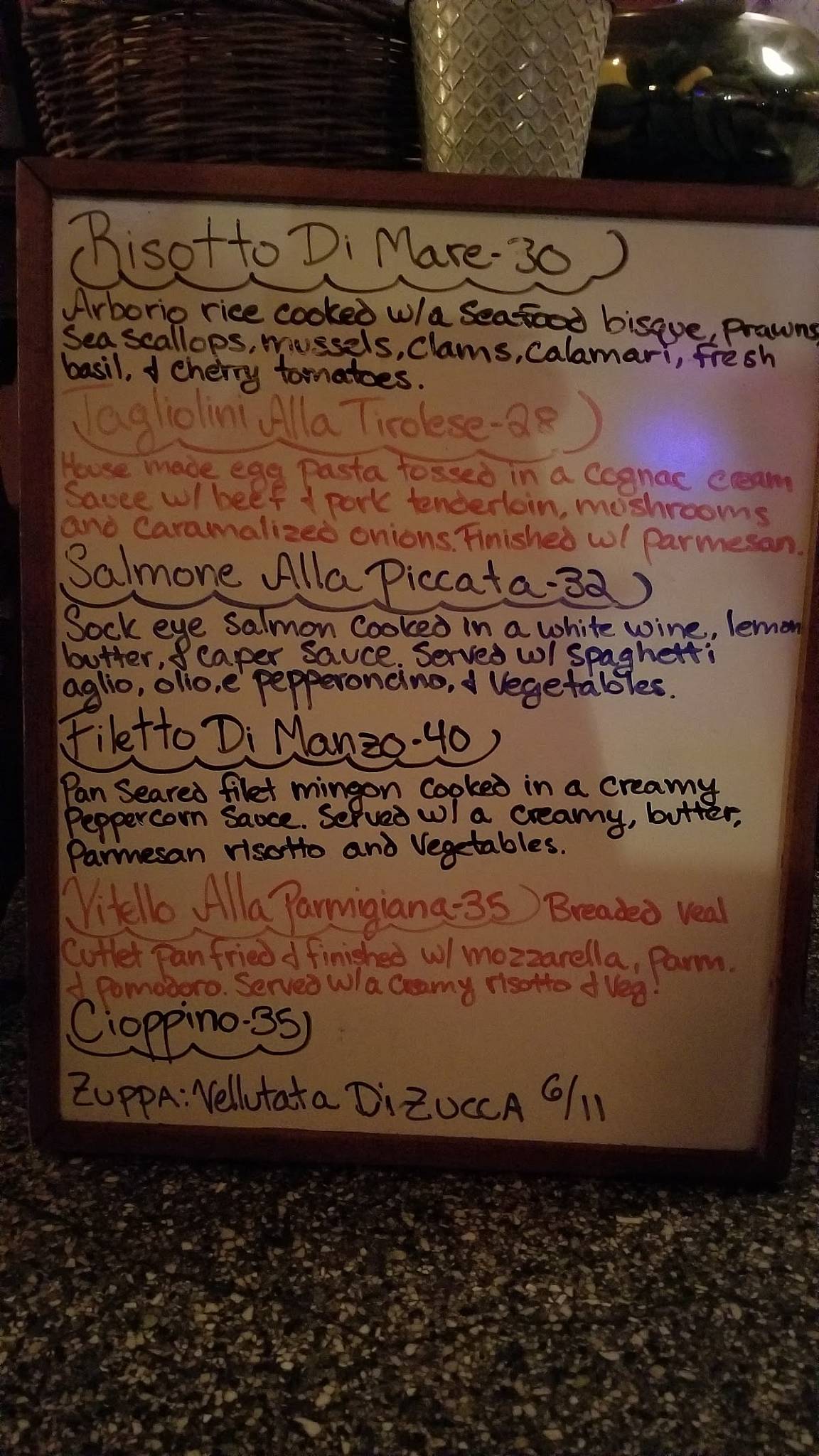 Menu at Nonna Luisa Ristorante restaurant, Anacortes