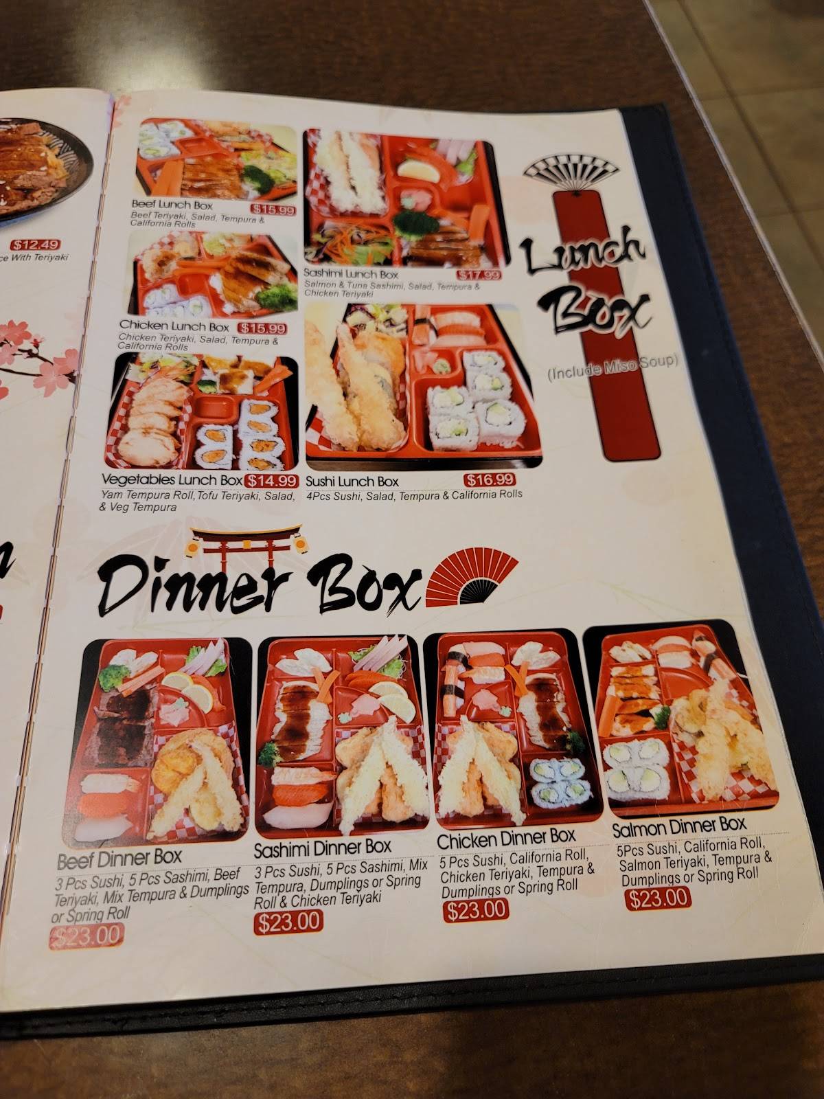 Menu at Fuji Sushi restaurant, North Battleford