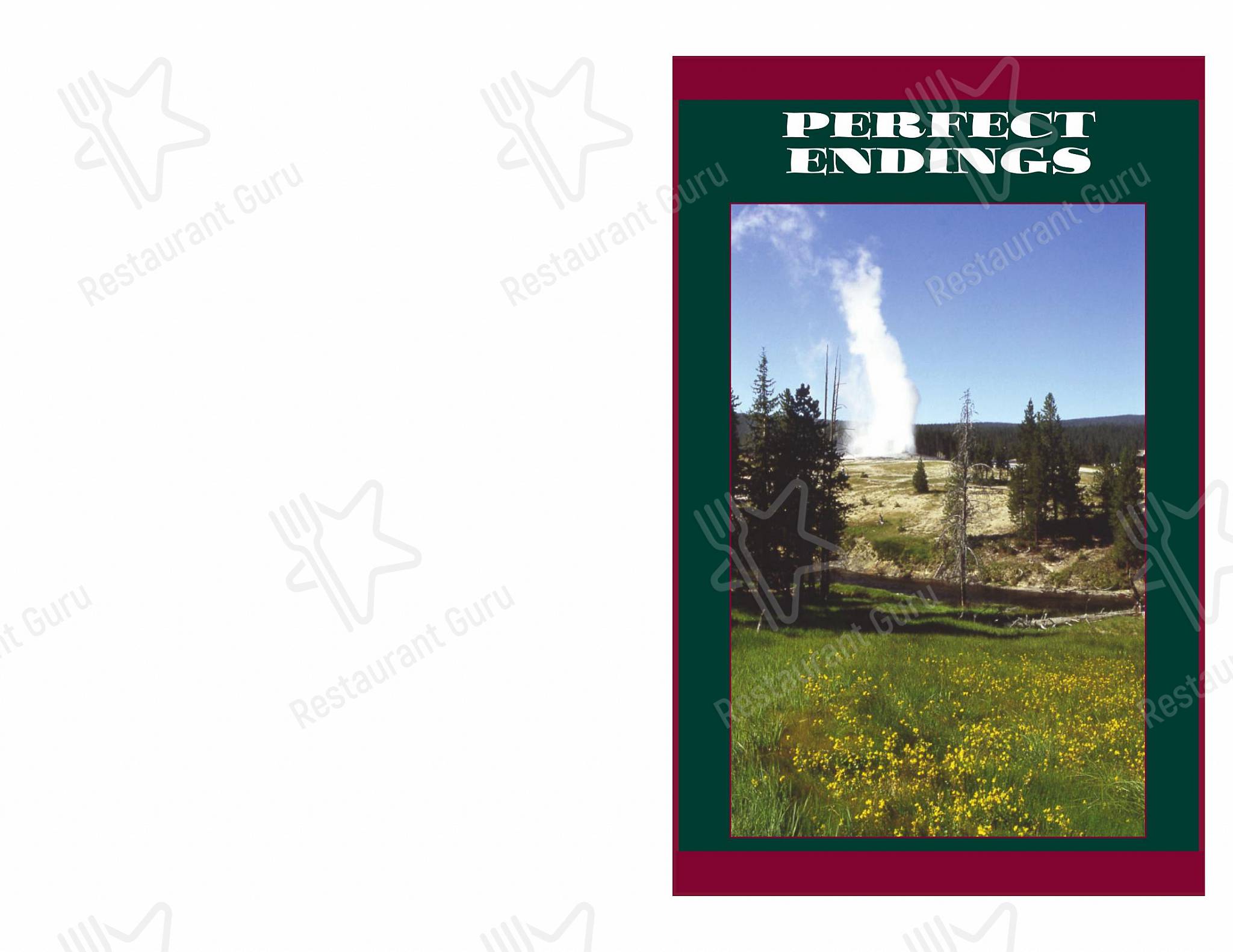 Menu at Old Faithful Snow Lodge Obsidian Dining Room restaurant, USA, 2 ...