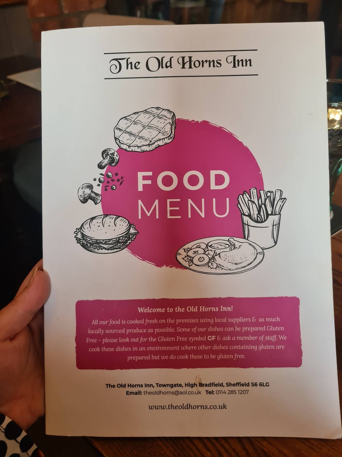 Menu at Old Horns Inn pub & bar, Sheffield