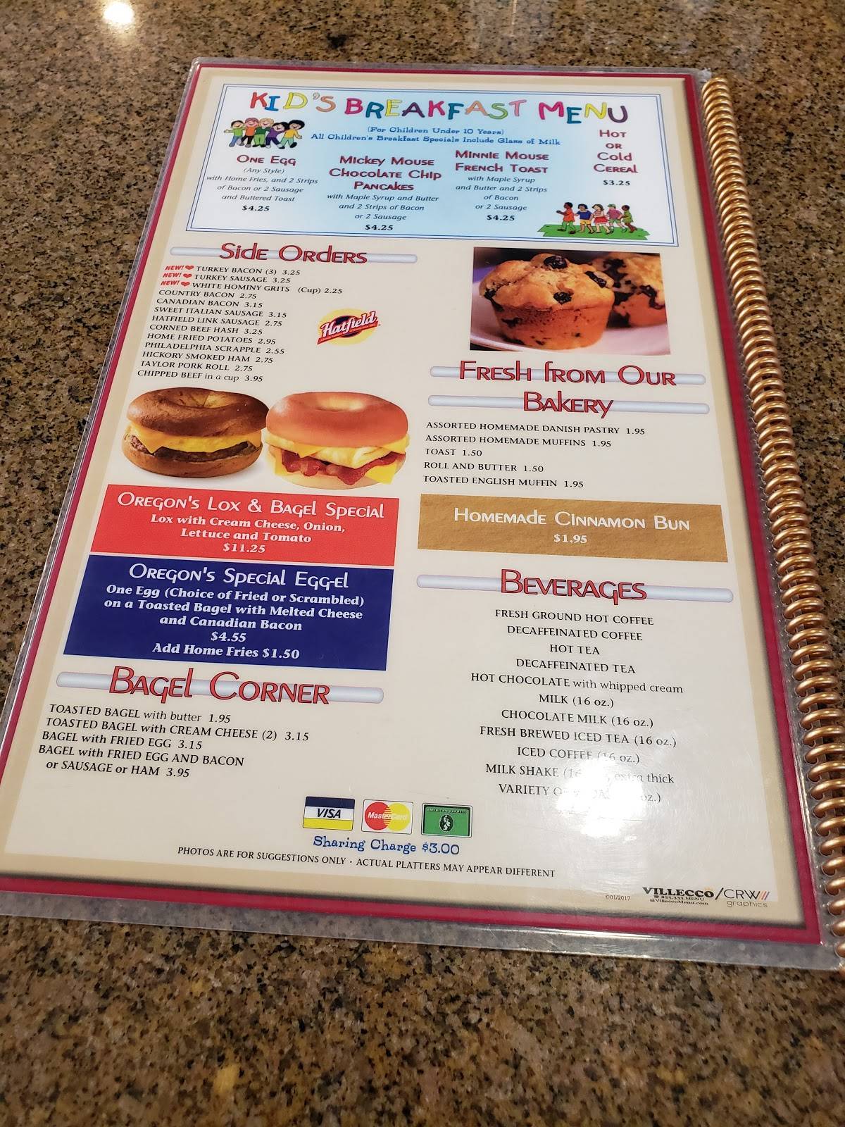 Menu at Oregon Diner pub & bar, Philadelphia