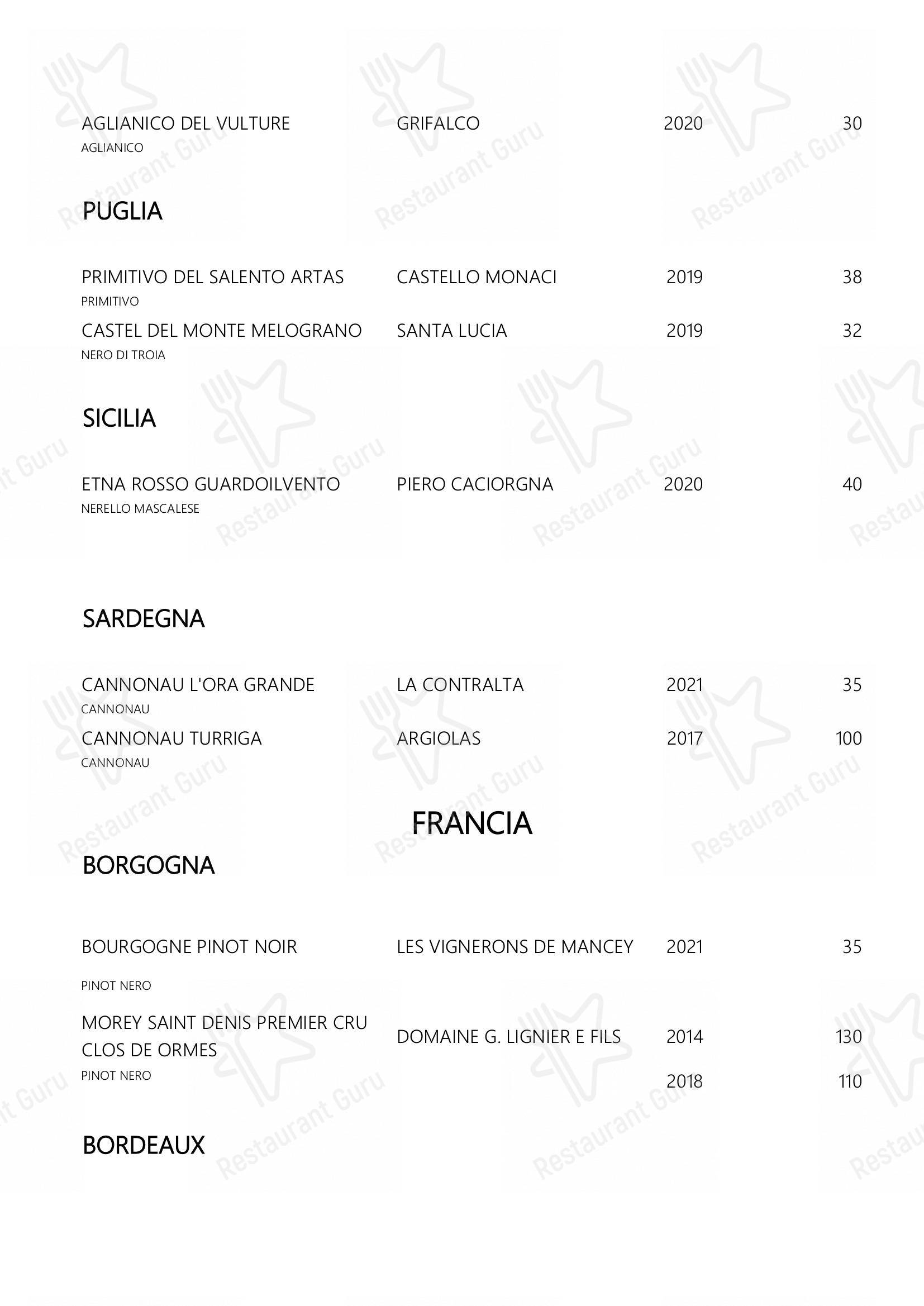 Menu da Osteria L'oca bianca ristorante, Este