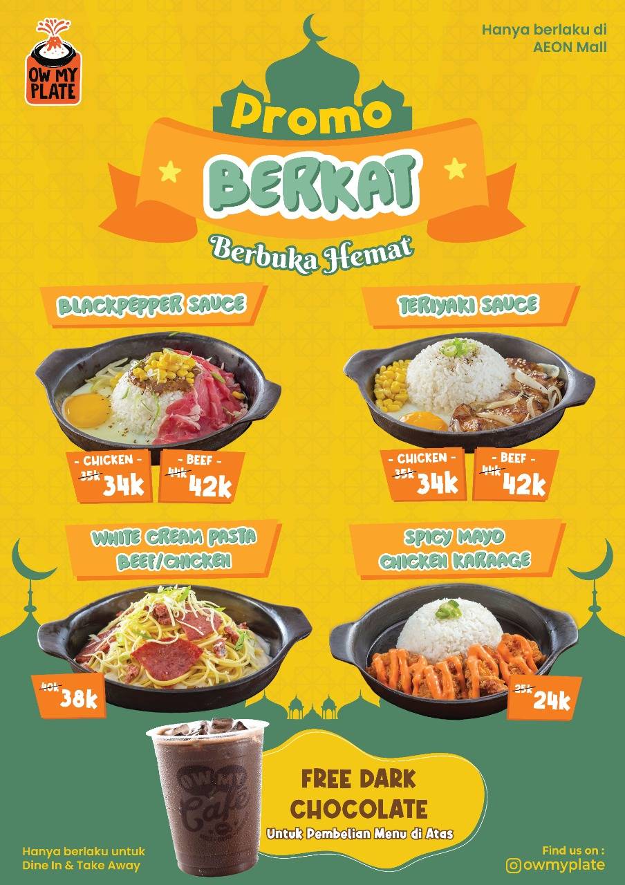 Menu at Ow My Plate AEON Mall JGC restaurant, East Jakarta