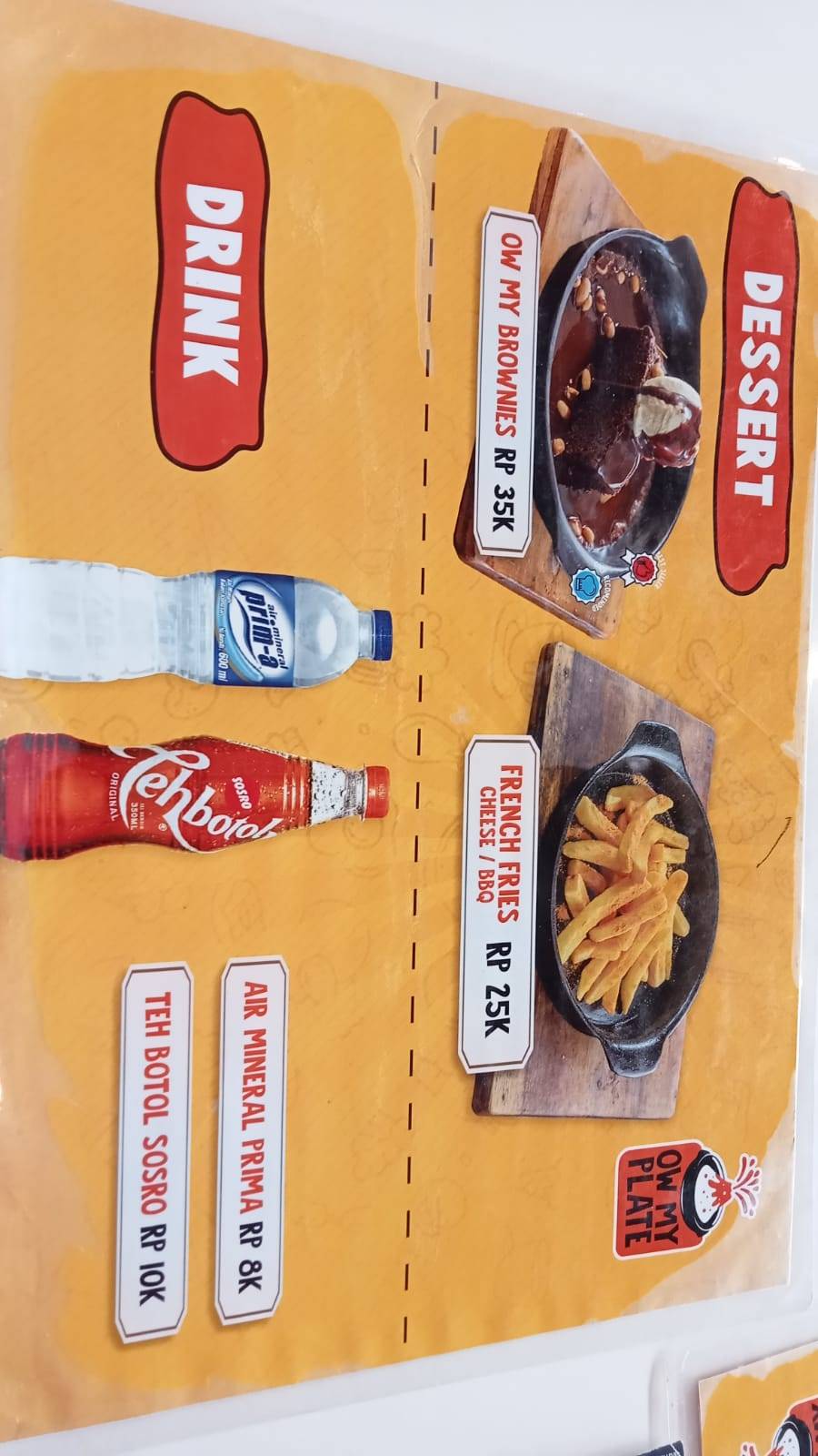 Menu at Ow My Plate AEON Mall JGC restaurant, East Jakarta