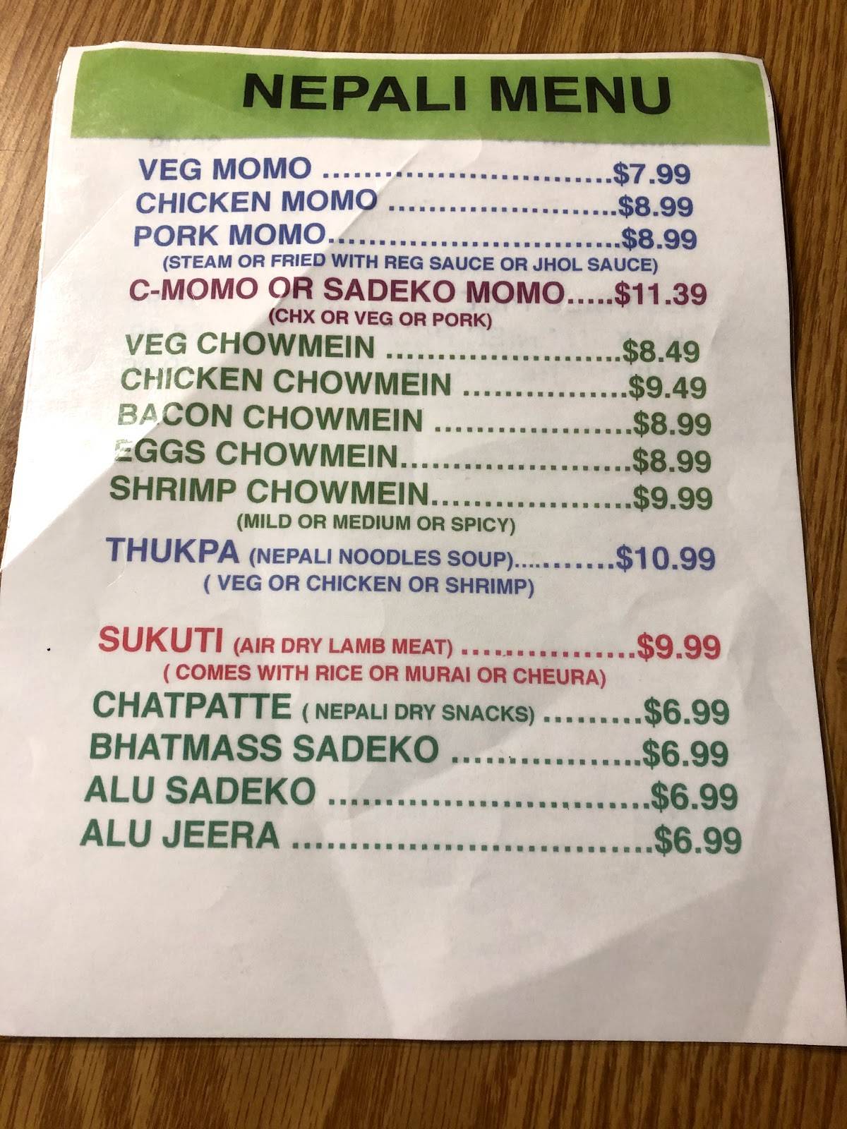 Menu au PATHWAY BURGERS & MOMOS fast food, Calgary