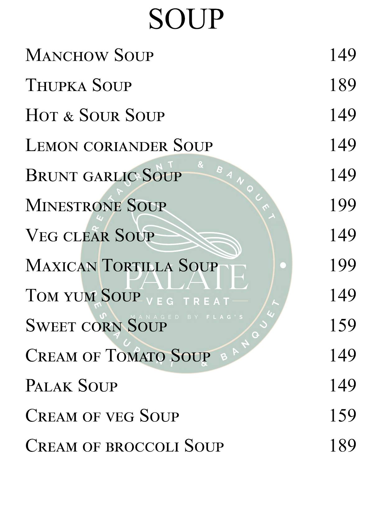 Menu at Palate Veg Treat Multi Cusine Restaurant, Jamnagar