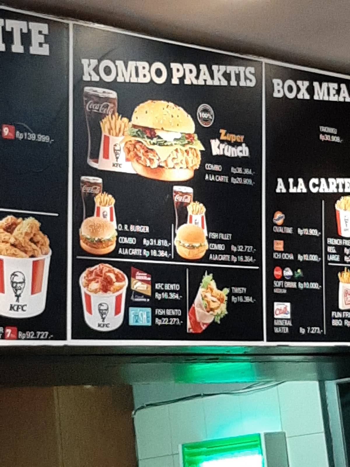 Menu at KFC restaurant, Palu, Jalan SULTAN HASANUDIN I NO.15