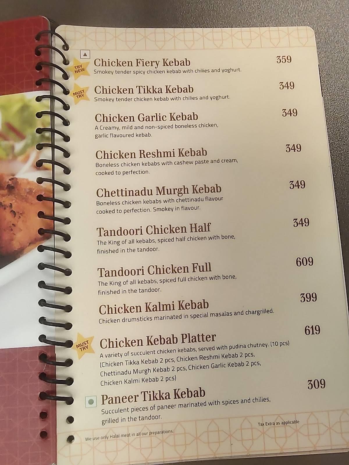Menu at Paradise Biryani Chandrayangutta, Hyderabad