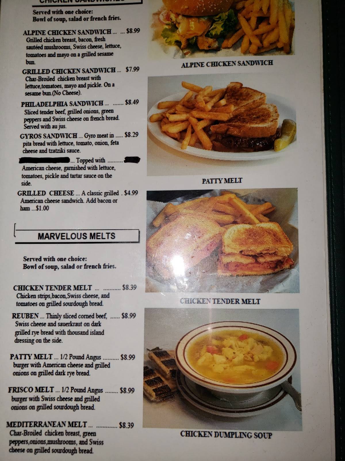 Menu at Park Falls Family Restaurant, Park Falls, 4th Ave S