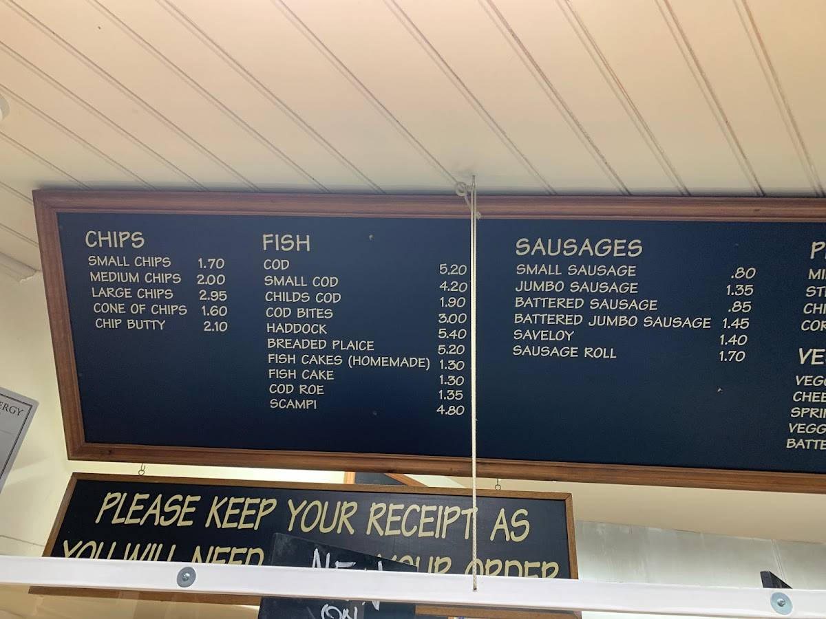 Menu at Park Road Fish & Chip Shop fast food, Tenby