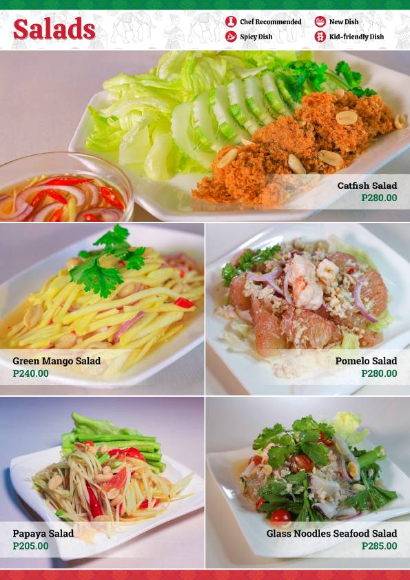 Menu at Smile Elephant Thai Restaurant, Pasig