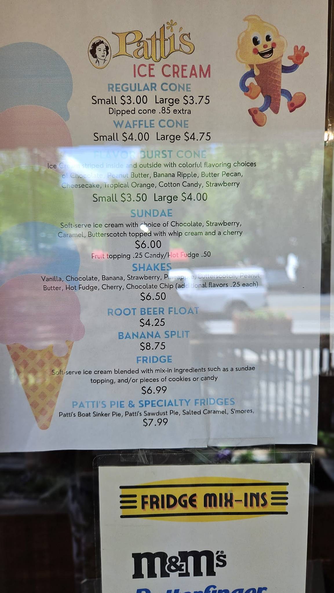 Menu at Patti's 1880's Settlement restaurant, Grand Rivers