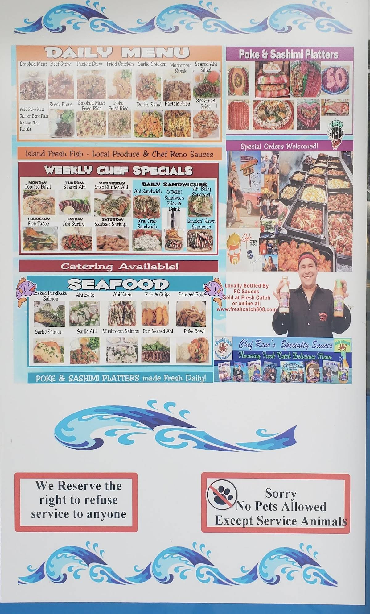 Menu at Fresh Catch Pearl City restaurant, Pearl City