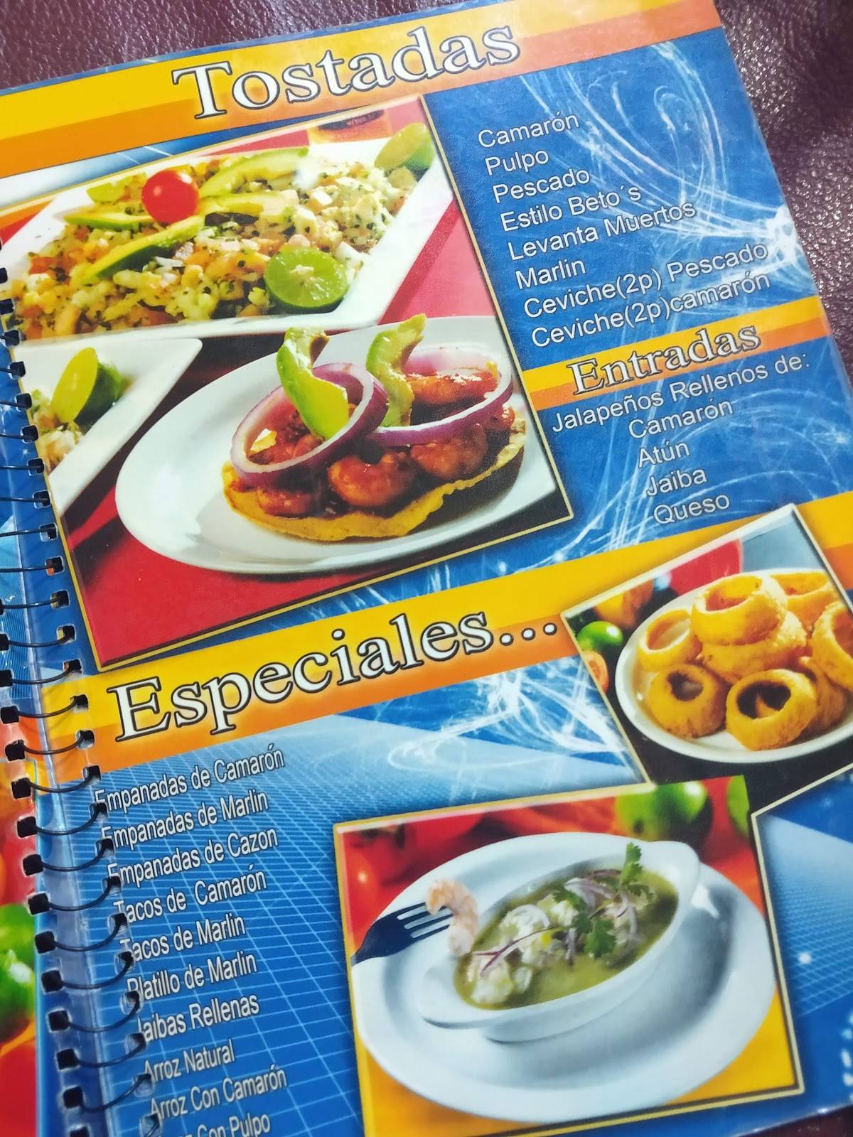 Carta del restaurante Pescados Y Mariscos Beto's, Nuevo Laredo