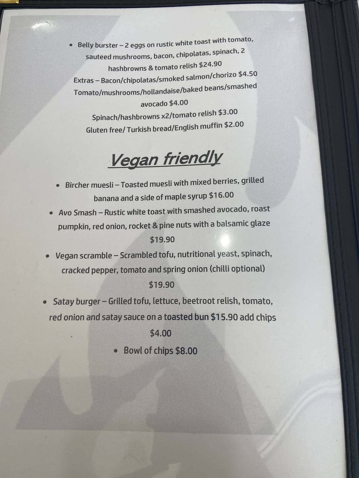 Menu at Phoenix Food & Coffee cafe, Bairnsdale