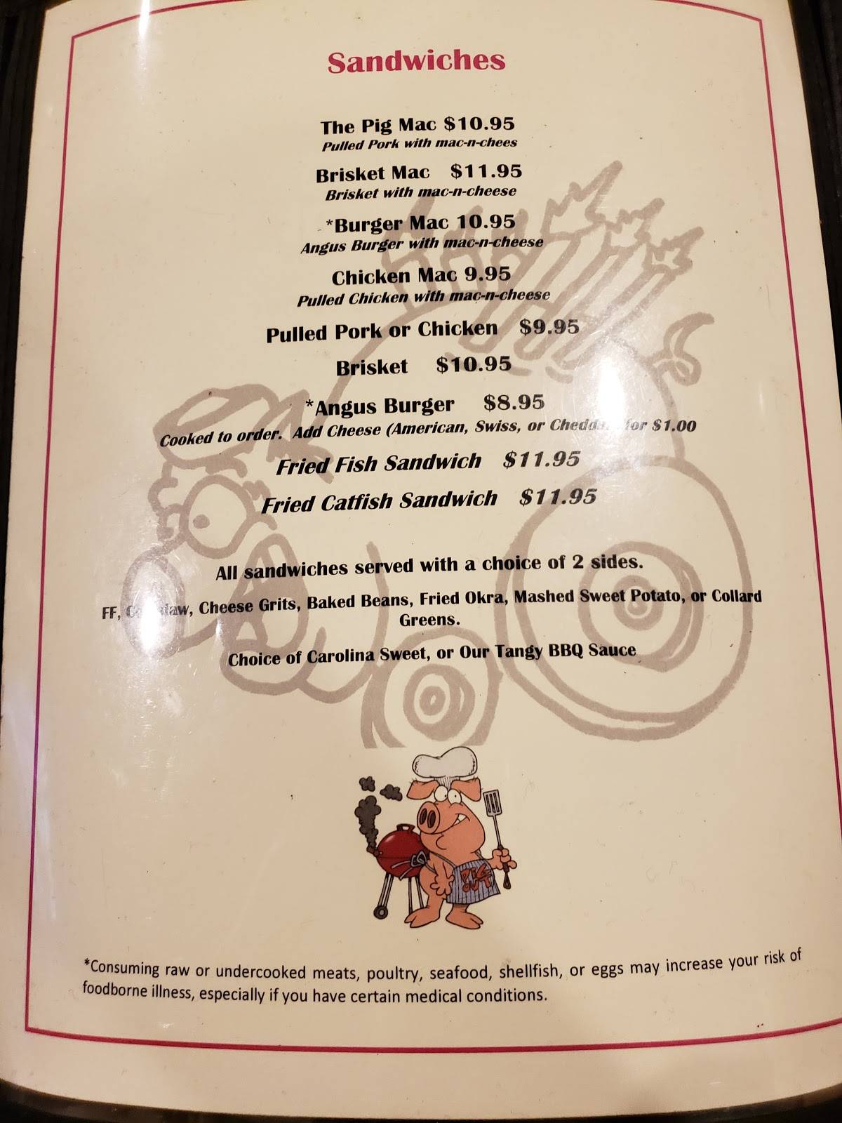 Menu at Pigout BBQ And Southern Soul Food, Bradenton