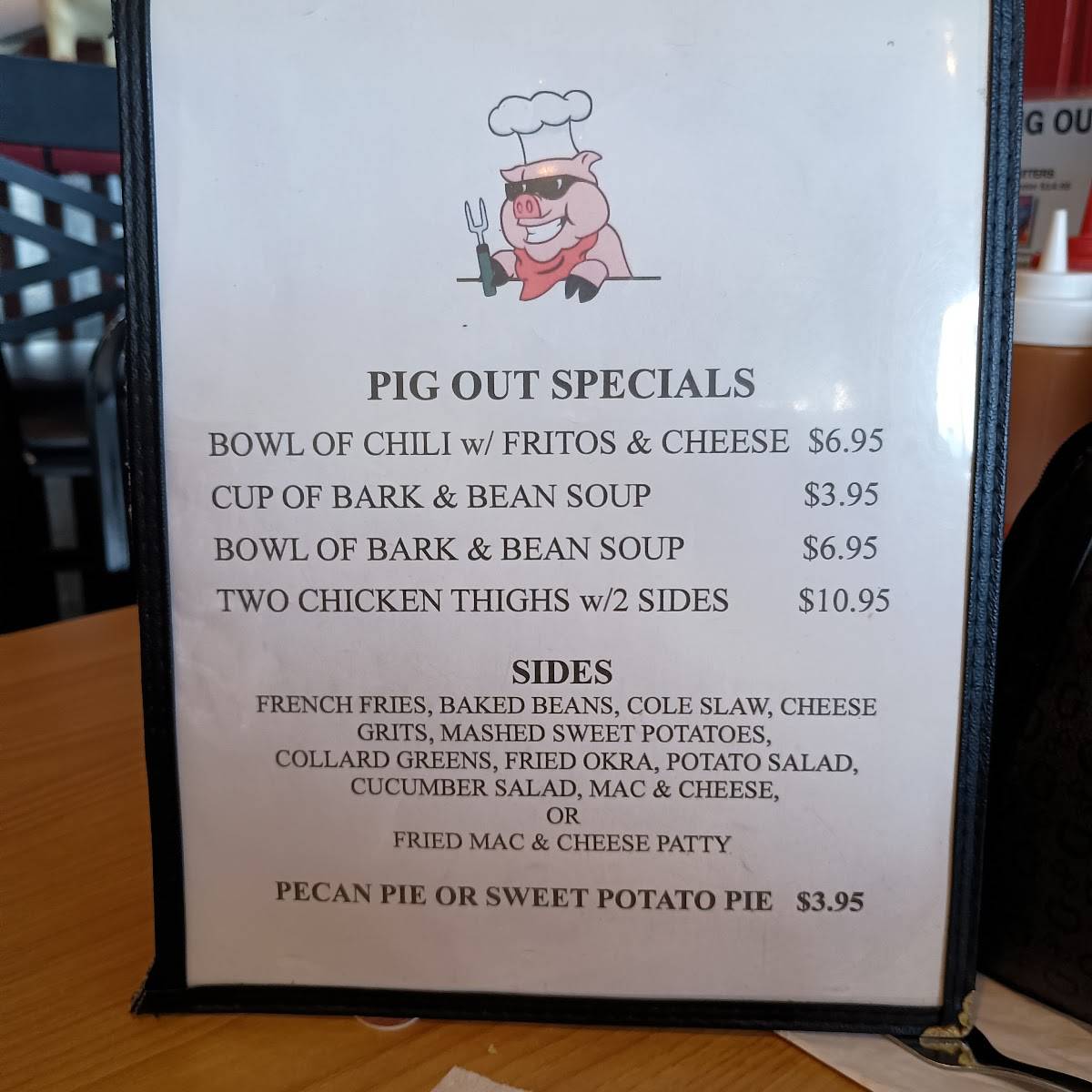 Menu at Pigout BBQ And Southern Soul Food, Bradenton