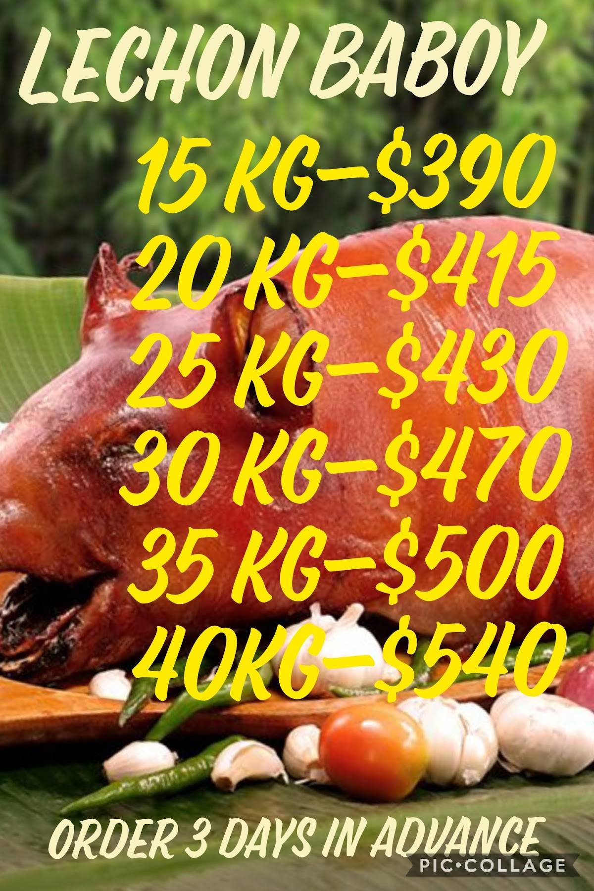 Menu at Pinoy Fiesta Restaurant, Middle Swan